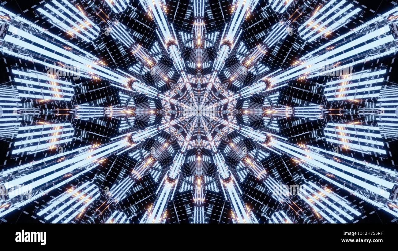 3d illustration of 4K UHD geometric endless corridor Stock Photo - Alamy