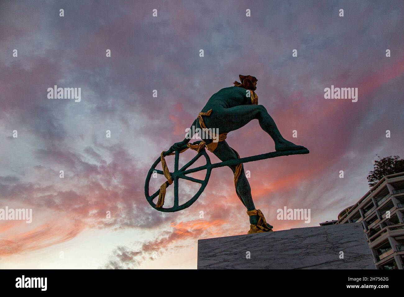 The statue of Ulysses by Anna Chromy in the port of Monte Carlo in ...