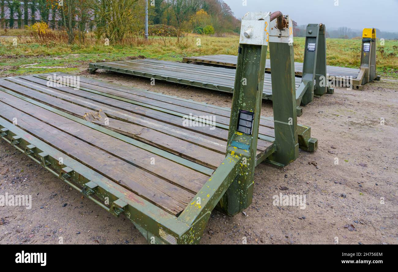 close up of three British army MAN SV 8x8 Enhanced Pallet Load System ...