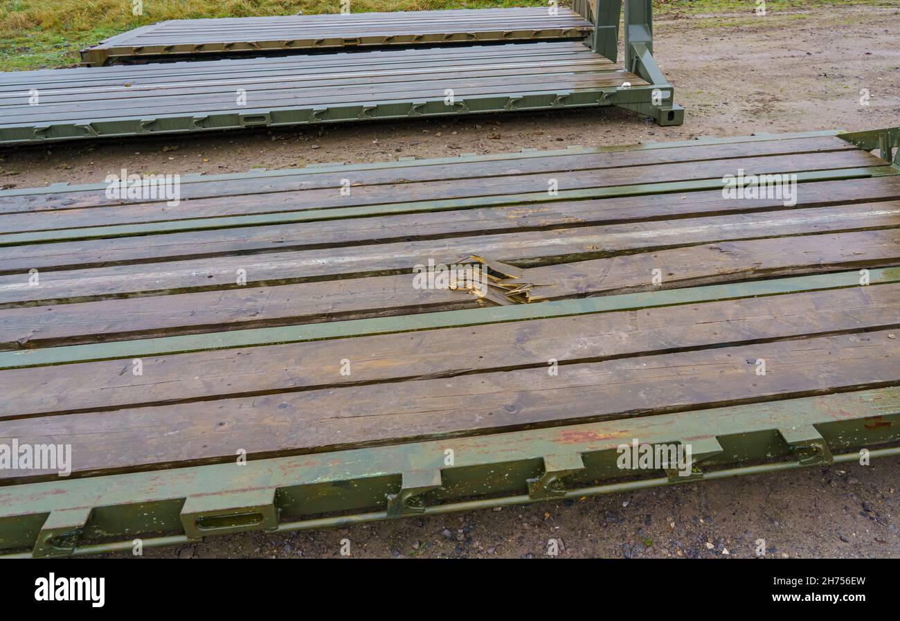 close up of three British army MAN SV 8x8 Enhanced Pallet Load System ...