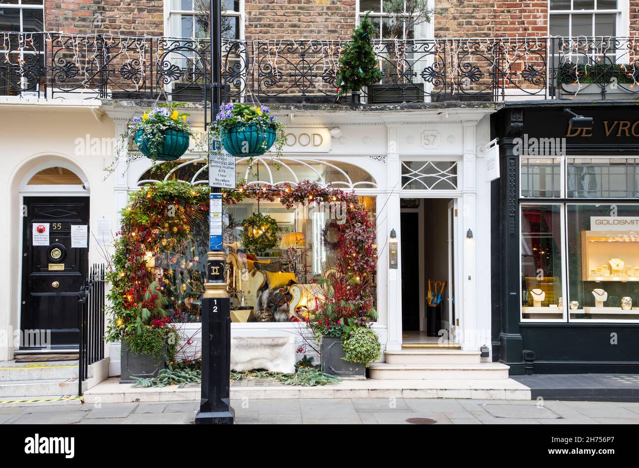 London, United Kingdom - November 20th, 2021: Shop are decorated for ...