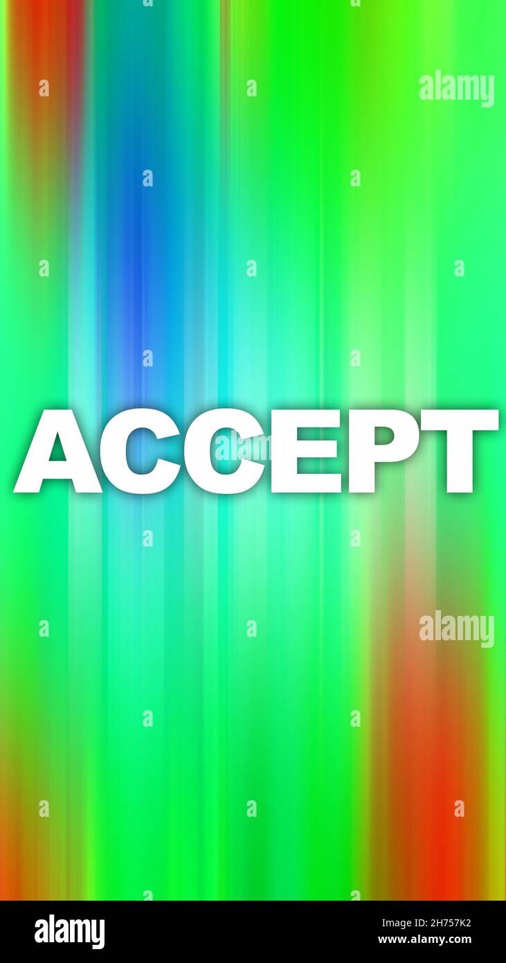 Accept word on abstract fast motion colorful background. Agreement ...