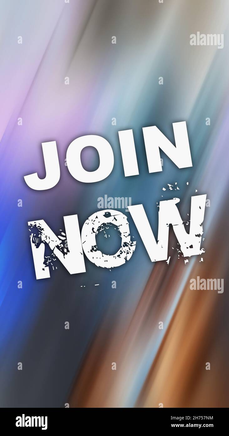 text join now on vivid fast motion colorful background. Business ...