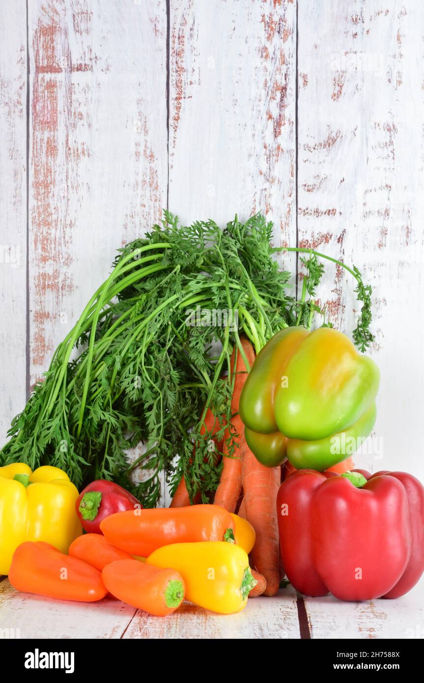 Vegetable salad carrots peppers greens hi-res stock photography and ...