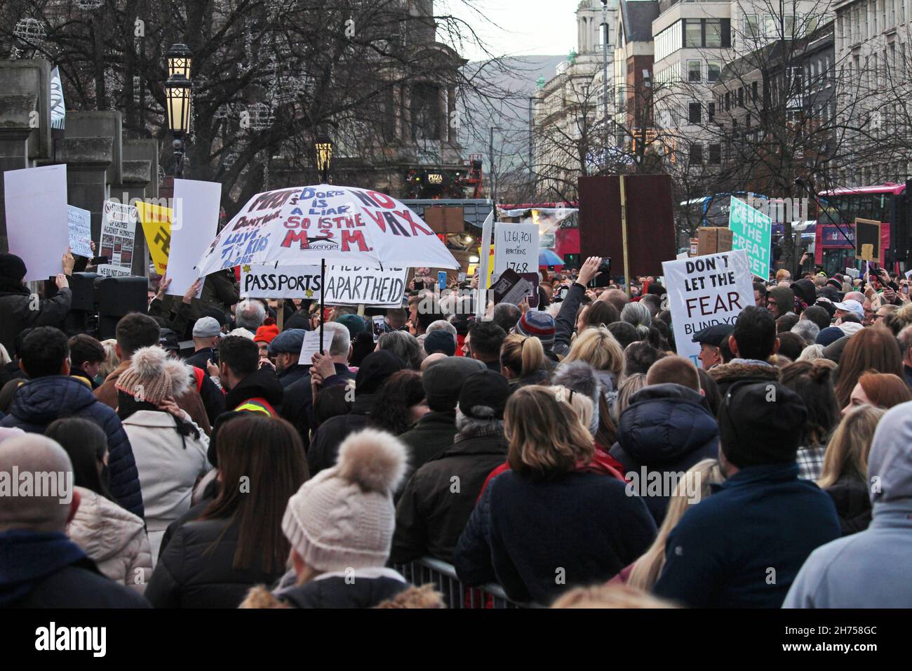 Demonstrators take part in a protest against Covid certification in ...