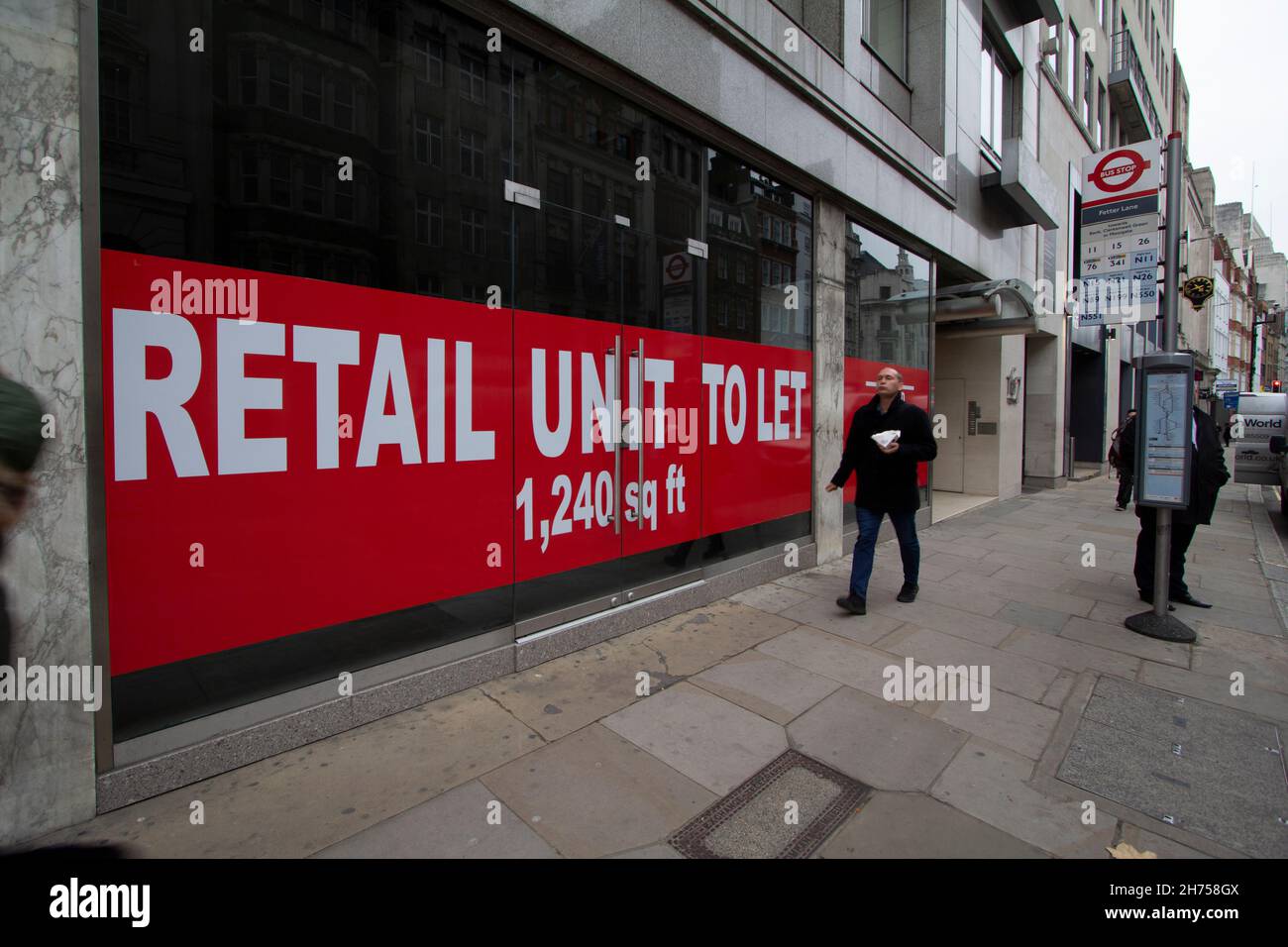 Commercial Property office rental, retail unit to let sign London UK ...