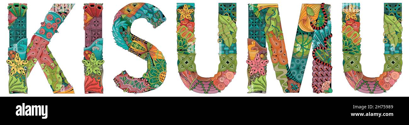 Hand-painted art design. Illustration Kisumu city for t-shirt design ...