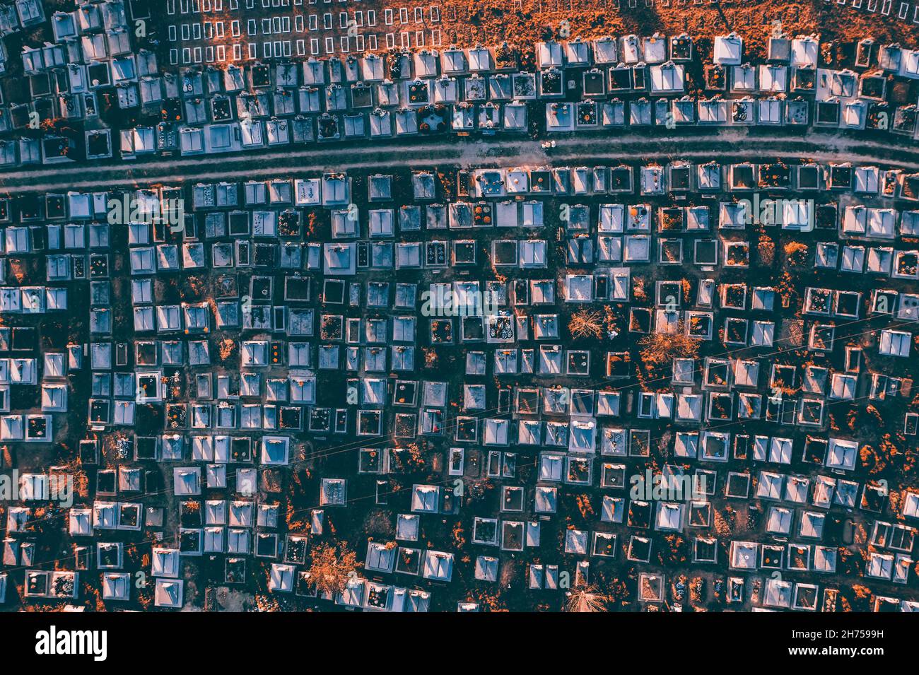 Drone view old christian cemetery hi-res stock photography and images ...