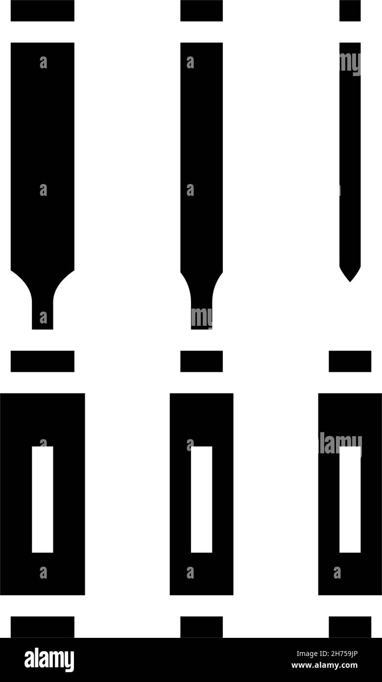 chisel carpenter tools glyph icon vector illustration Stock Vector ...