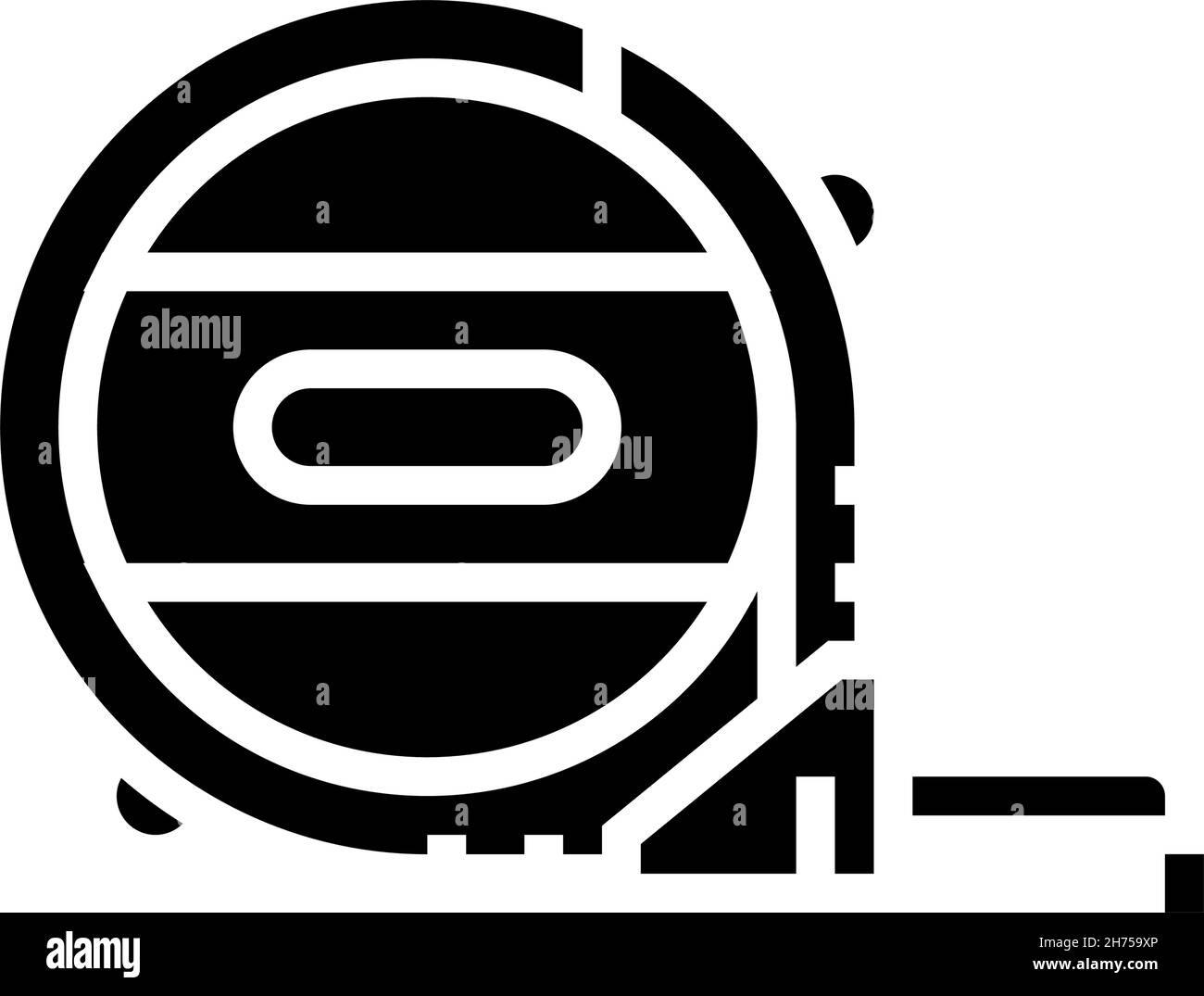 tape meter measure accessory glyph icon vector illustration Stock ...