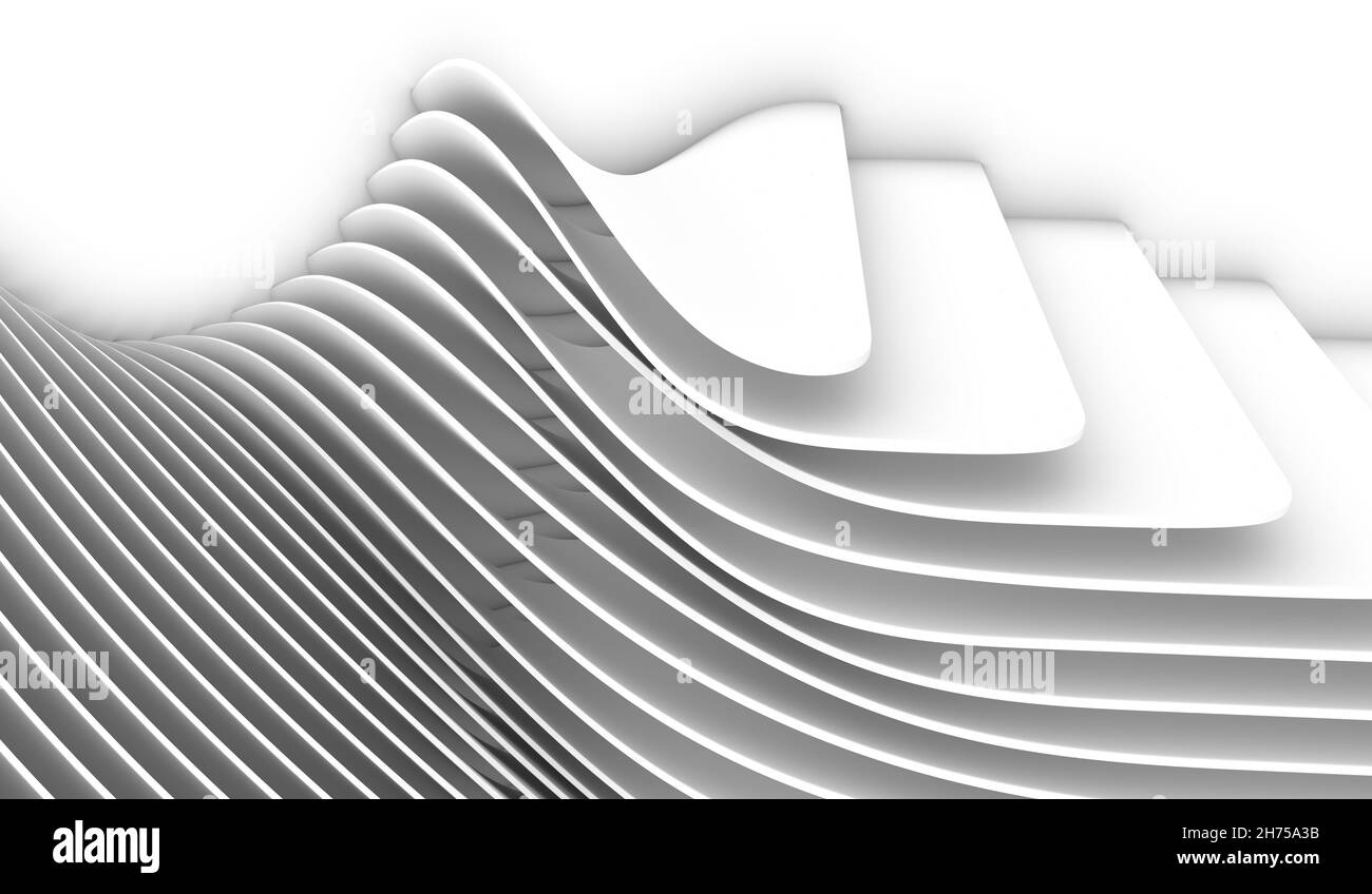 Abstract 3d background of wavy shapes. 3d rendering Stock Photo - Alamy
