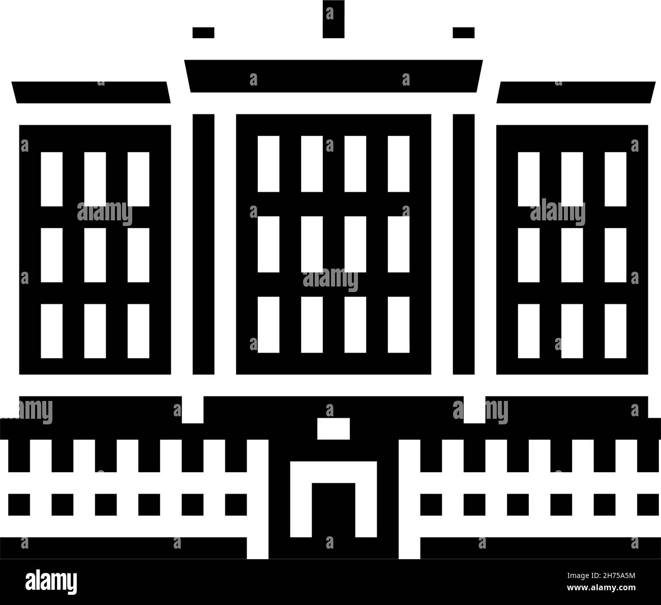 university college building education glyph icon vector illustration ...