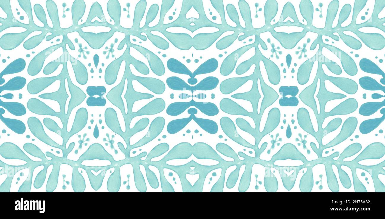 Retro tile pattern. Seamless azulejo design. Watercolor portuguese ...