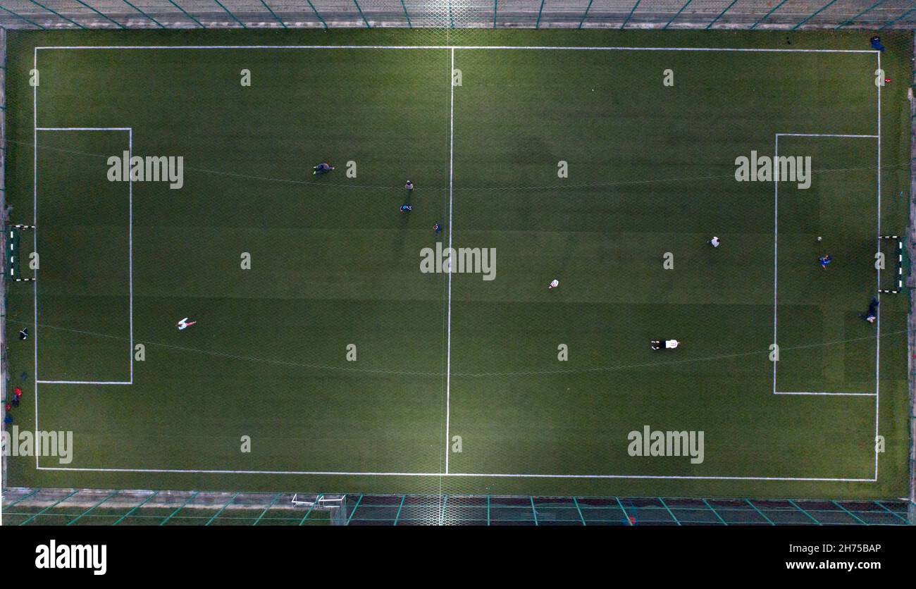 Top down football pitch stadium hi-res stock photography and images - Alamy