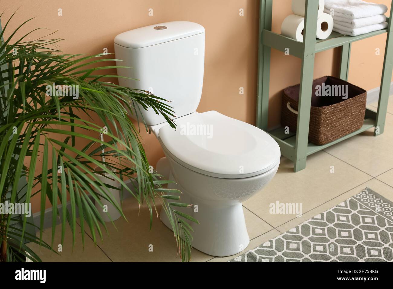 Interior of clean modern restroom Stock Photo - Alamy