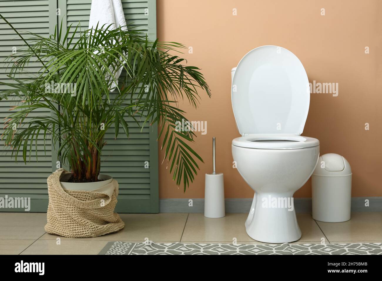 Interior of clean modern restroom Stock Photo - Alamy