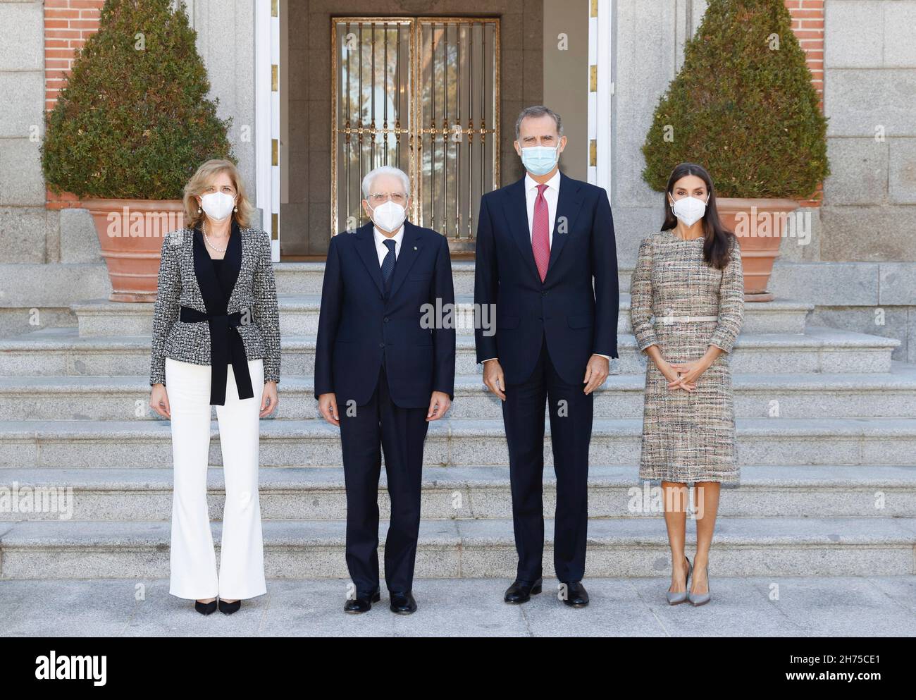 16-11-2021 Madrid Queen Letizia and King Felipe welcome the Italian ...