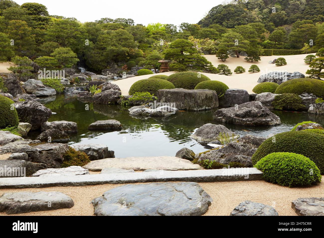 SHIMANE, JAPAN April 2018 : Japanese garden of Adachi Museum. This ...