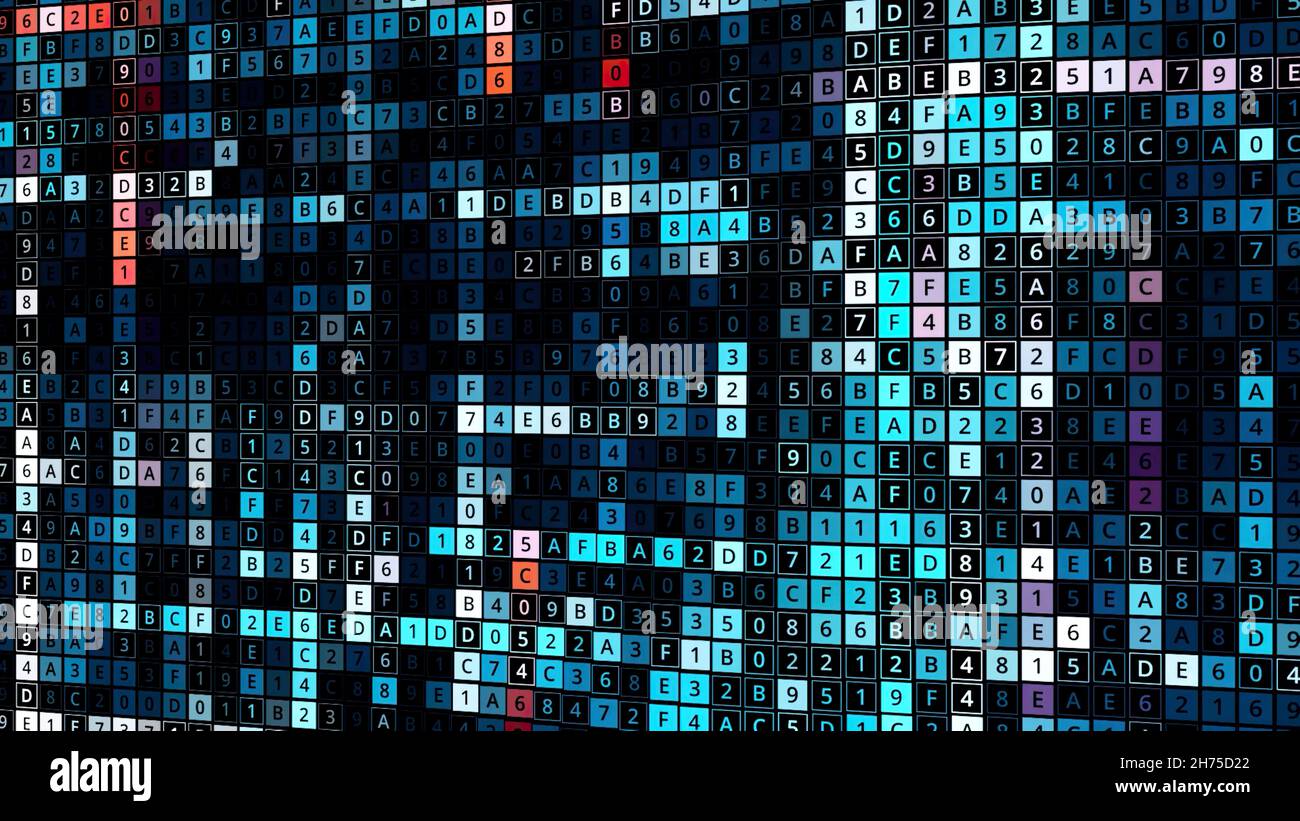 Field with changing numbers. Animation. Computer field with generated ...