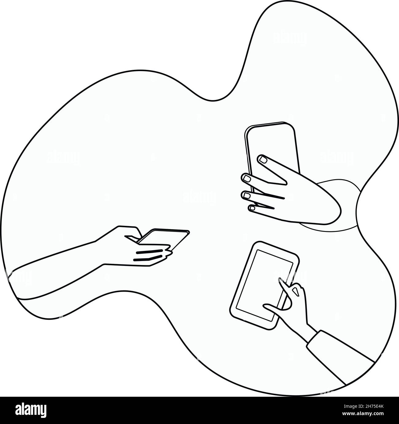 Black hands smartphone camera Stock Vector Images - Alamy