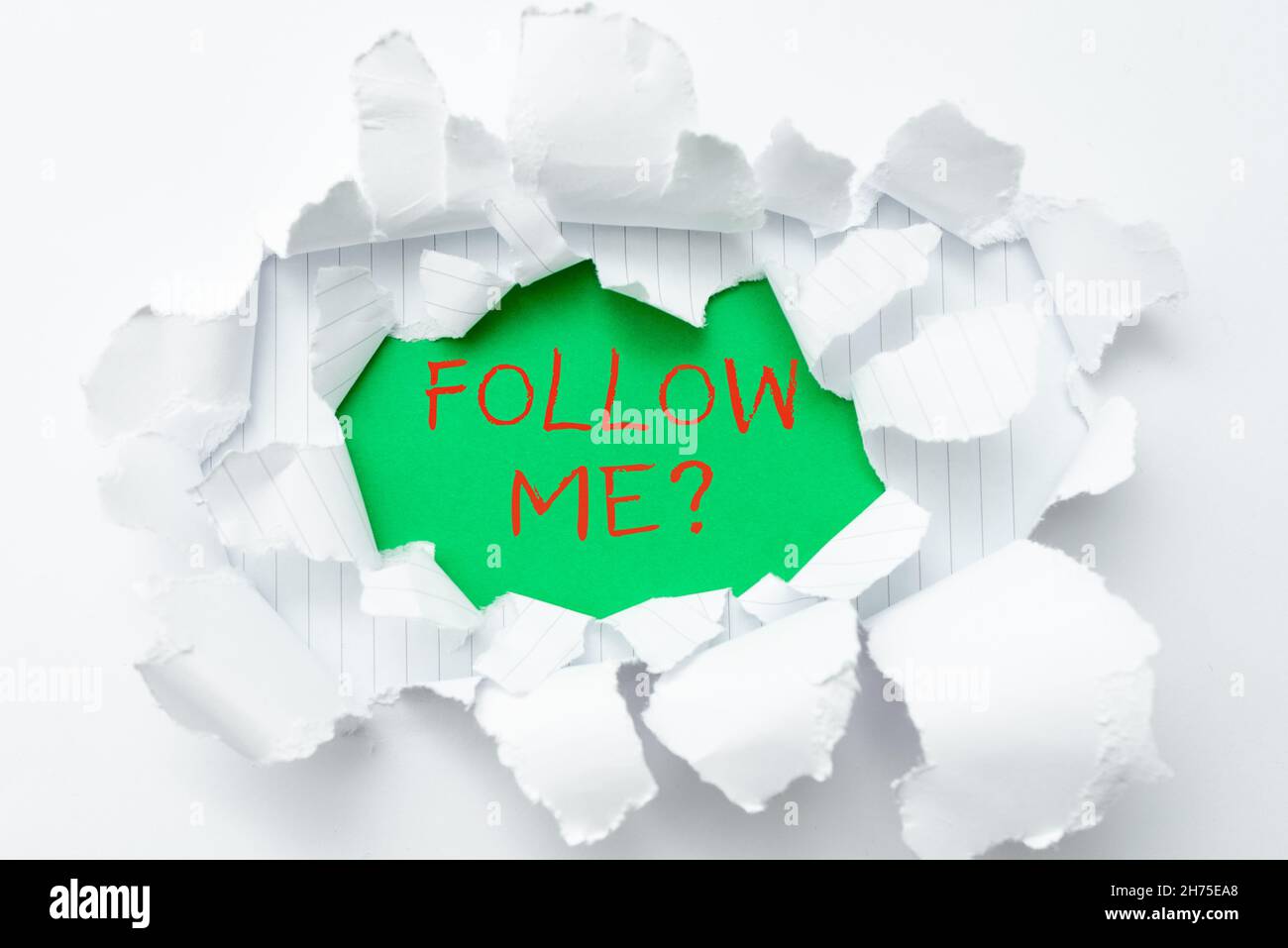 Text sign showing Follow Me Question. Business approach go or come ...