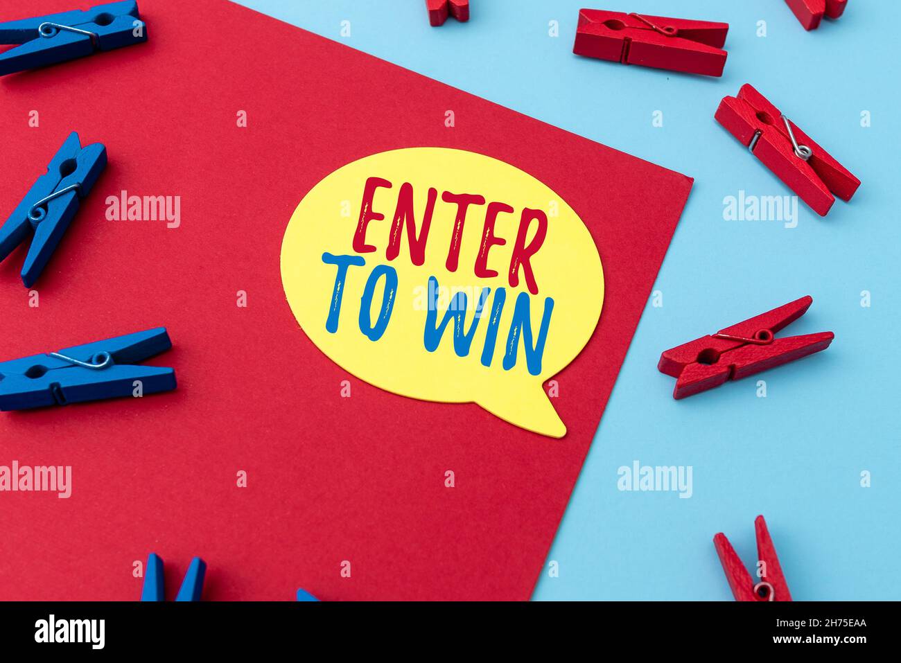 Hand writing sign Enter To Win. Business overview exchanging something ...