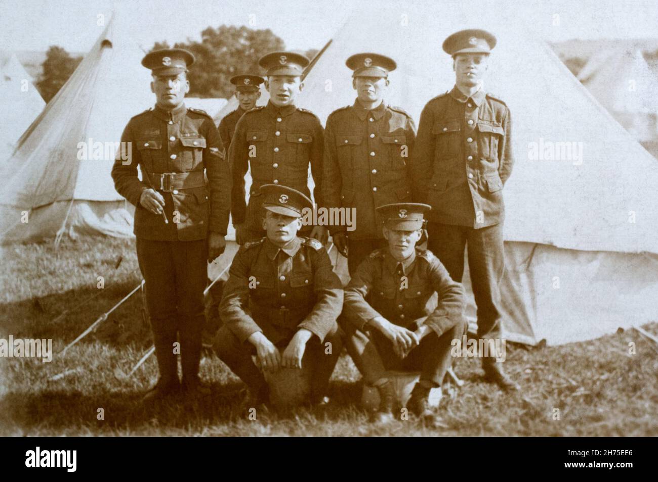A First World War era picture of a group of British soldiers ...