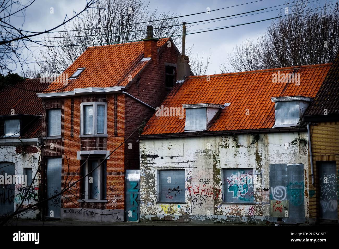 DOEL, BELGIUM - Jan 25, 2021: The ghost town of Doel in Belgium with ...