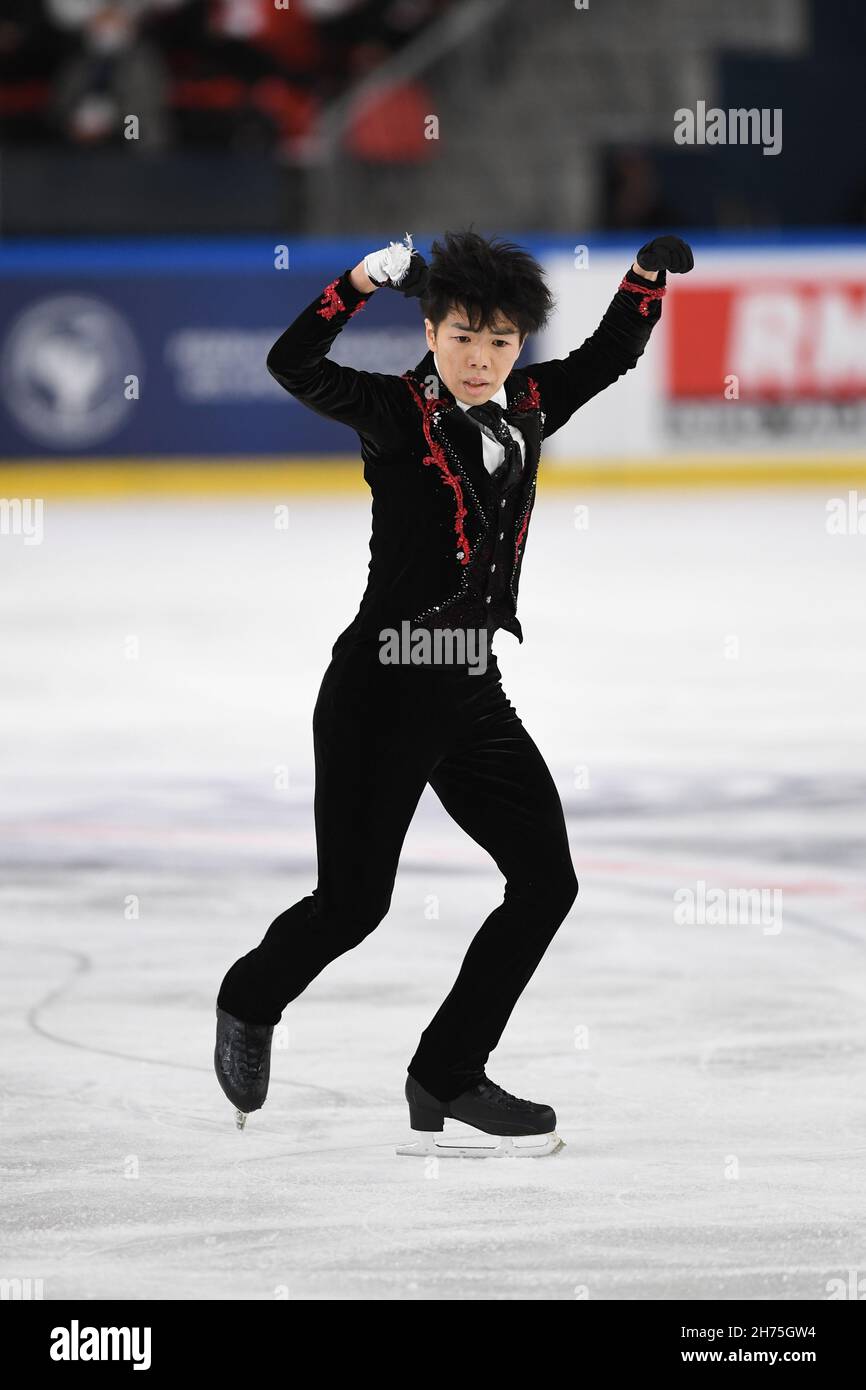 Grenoble, France. Shun SATO (Japan), during men free program at the ISU ...