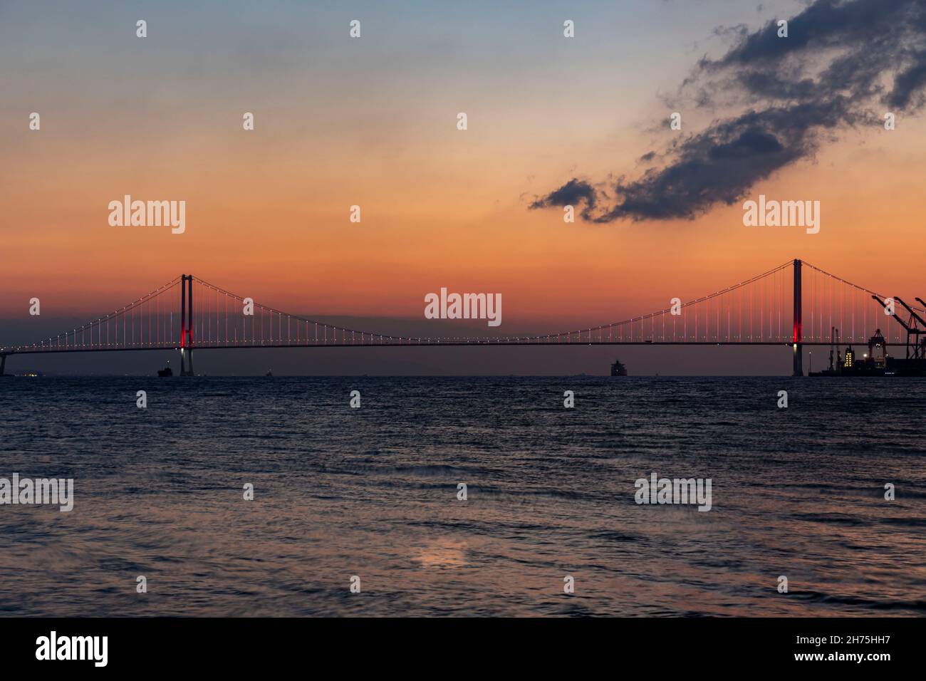 Osmangazi Bridge (Izmit Bay Bridge). IZMIT, KOCAELI, TURKEY. Longest ...