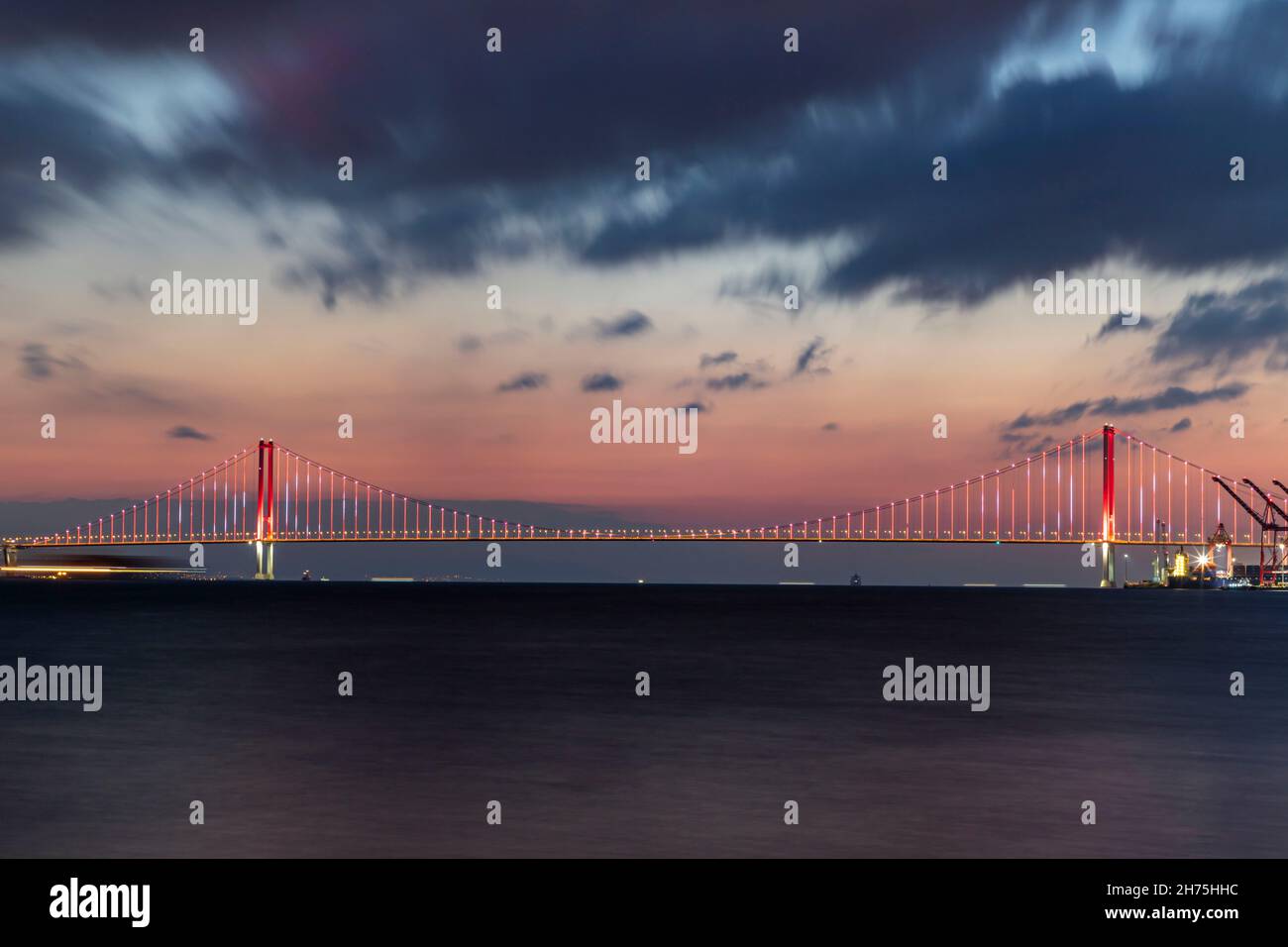 Osmangazi Bridge (Izmit Bay Bridge). IZMIT, KOCAELI, TURKEY. Longest ...