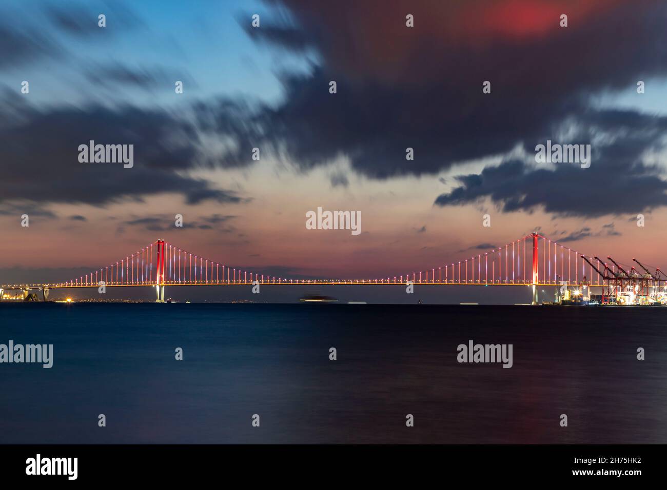 Osmangazi Bridge (Izmit Bay Bridge). IZMIT, KOCAELI, TURKEY. Longest ...