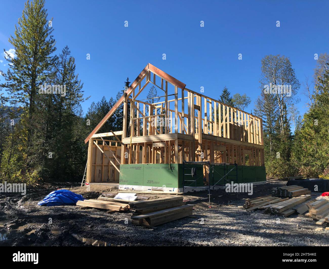 Environmentally Sustainable Building being built in BC Canada Stock ...