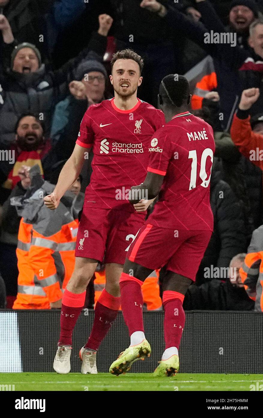 Liverpool, England, 20th November 2021. Diogo Jota of Liverpool ...