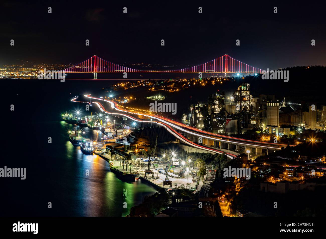 Osmangazi Bridge (Izmit Bay Bridge). IZMIT, KOCAELI, TURKEY. Longest ...