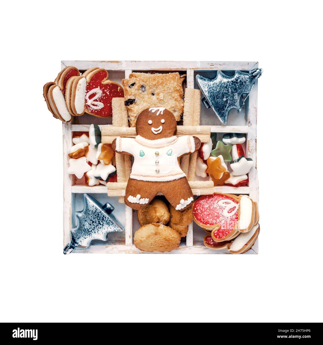 beautiful gingerbread cakes of different shapes with sugar, spices ...