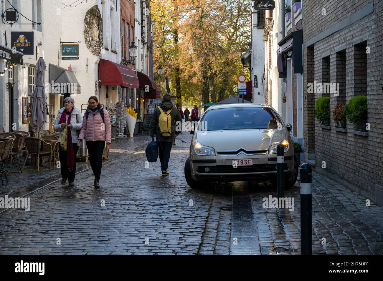 Bruges, Belgium - November 5, 2021: Street view of the old city of ...