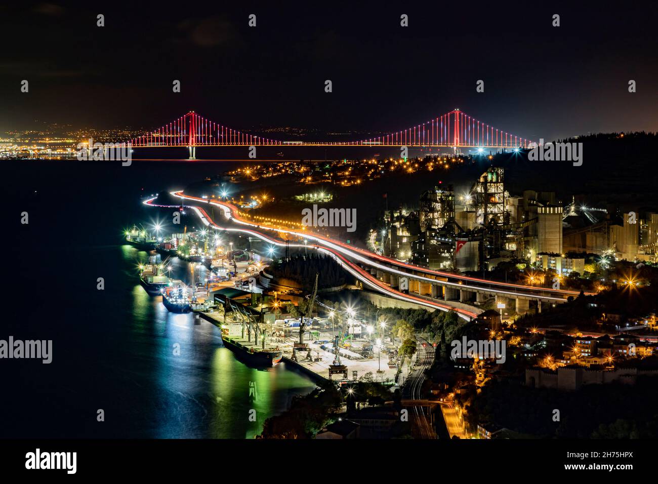 Osmangazi Bridge (Izmit Bay Bridge). IZMIT, KOCAELI, TURKEY. Longest ...