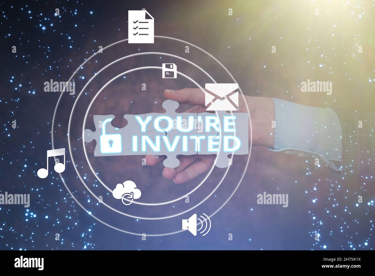 Sign displaying You Re Invited. Word for make a polite friendly request ...