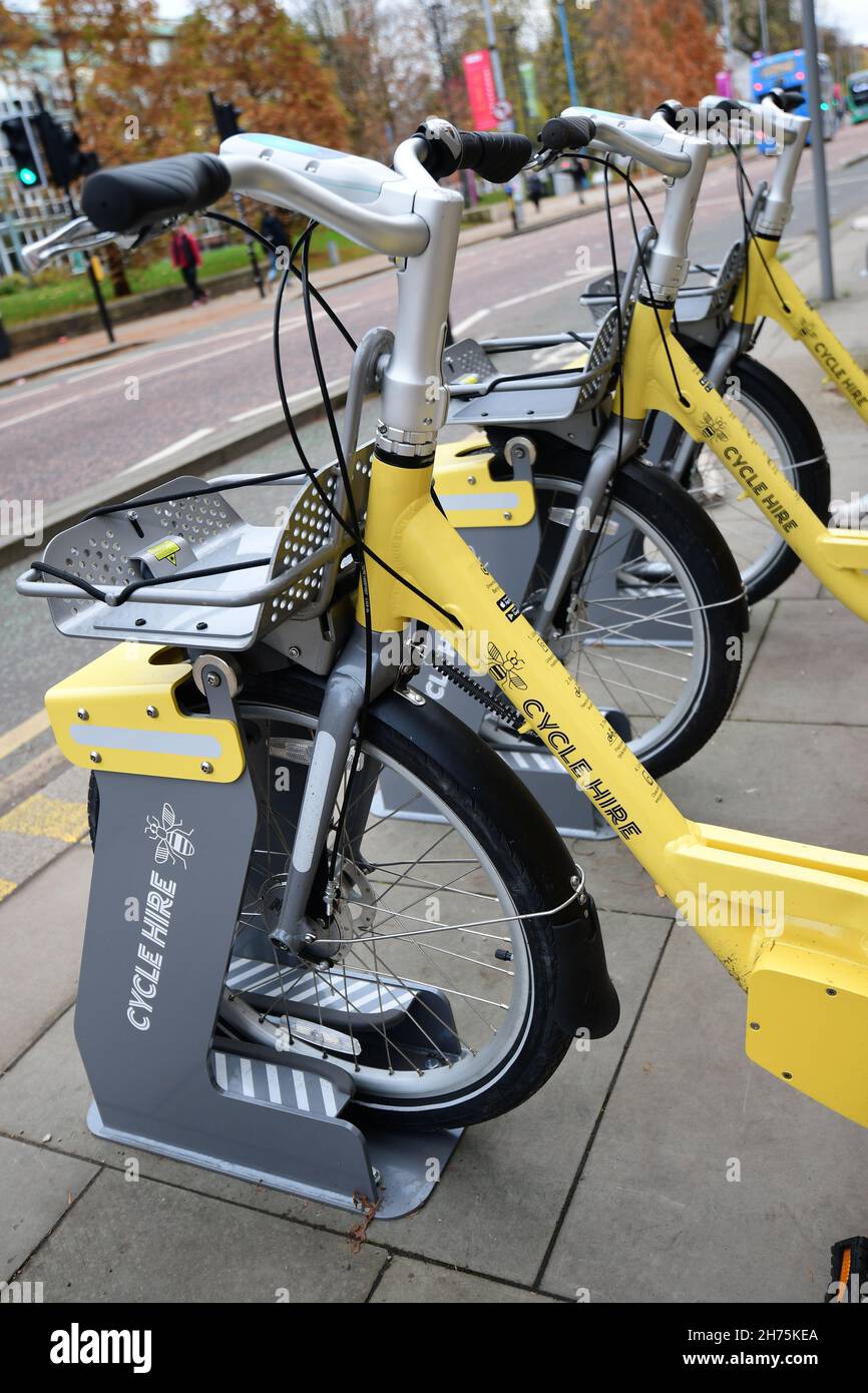 Manchester Cycle Hire Stock Photo - Alamy