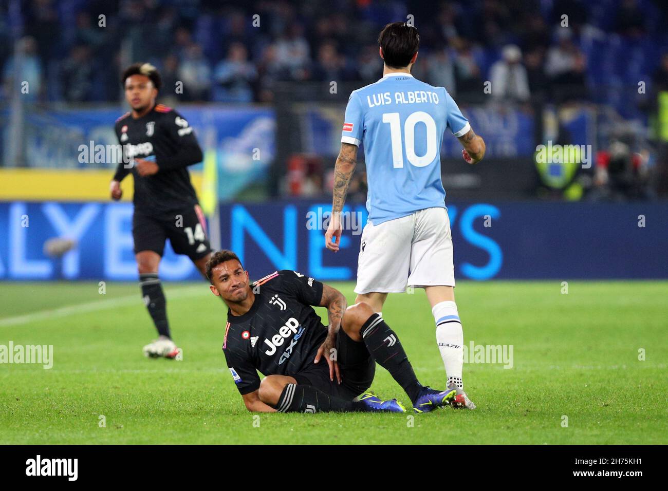 Danilo of Juventus reacts on the ground after been injured during the ...