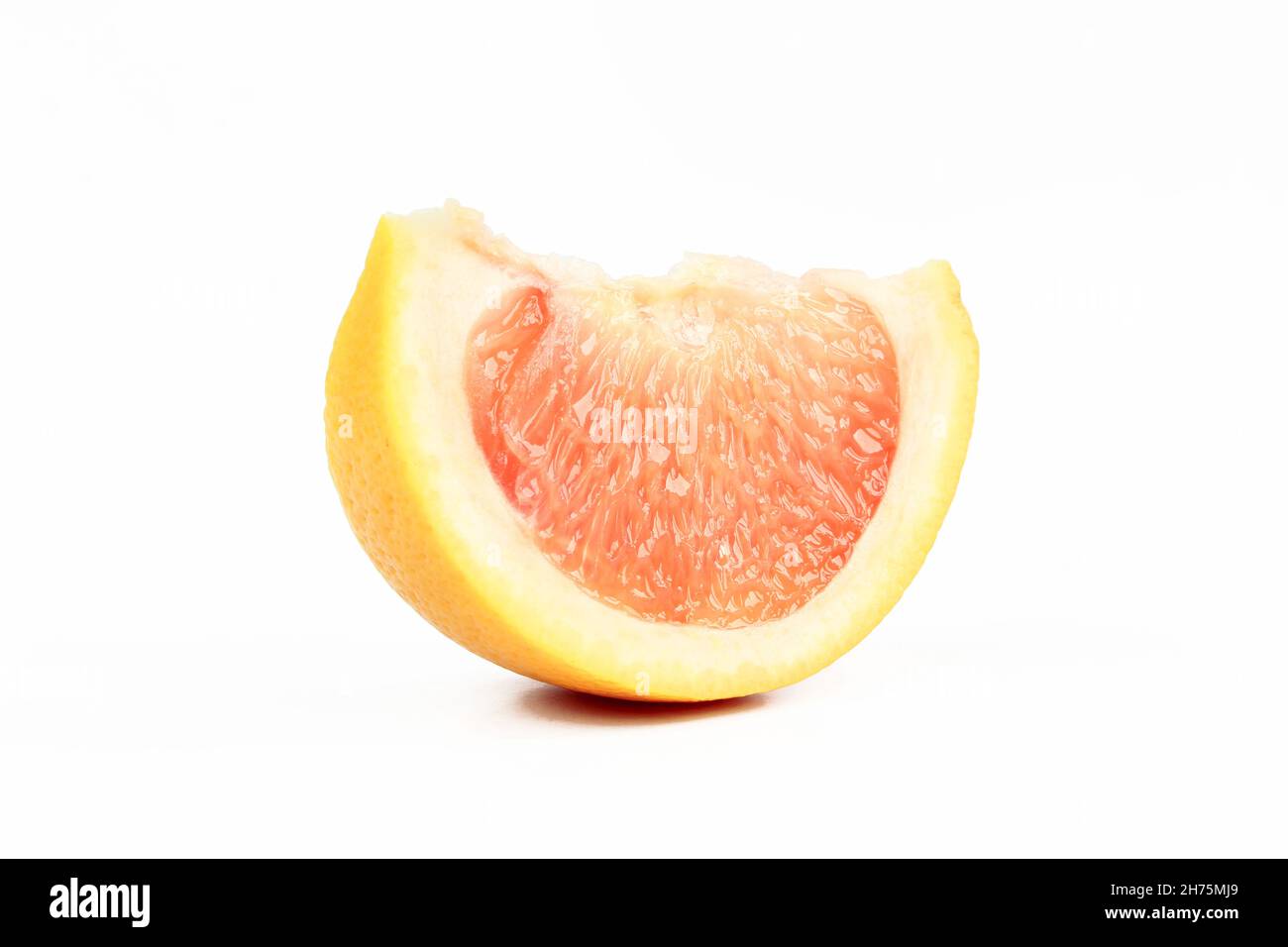 One slice of grapefruit isolated on white background.Super sour healthy ...