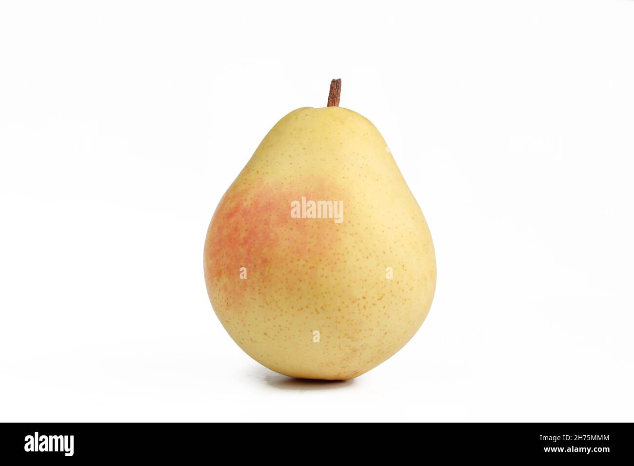Single organic pear fruit isolated on white background Stock Photo - Alamy