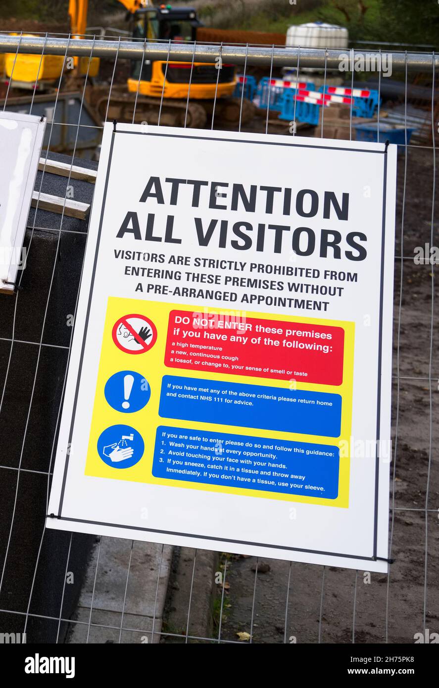 Construction site health and safety message rules sign board signage on ...
