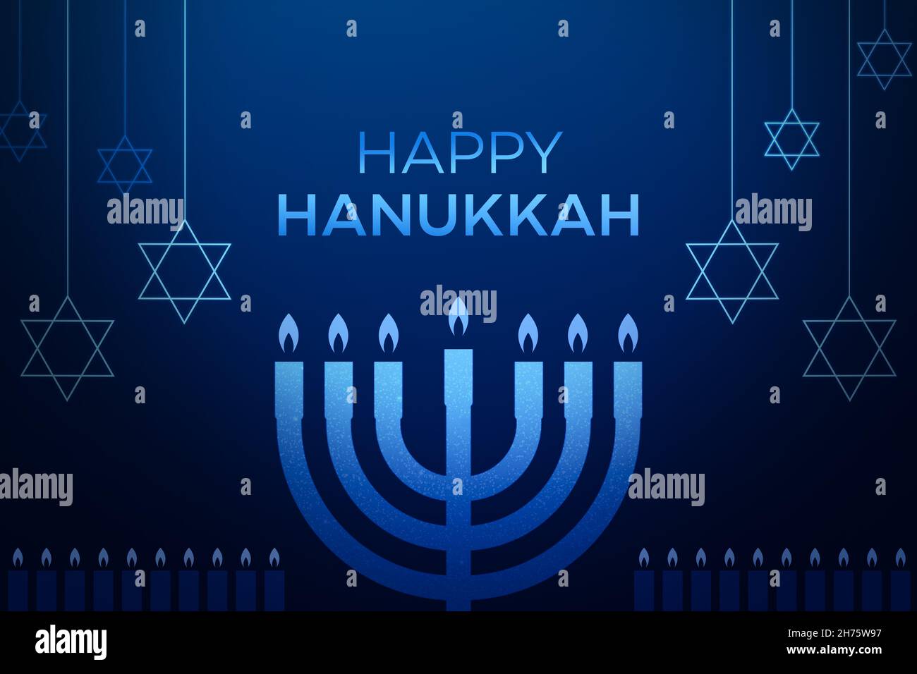 Hanukkah Glitter Background with Greetings and Candles, Jewish Menorah ...