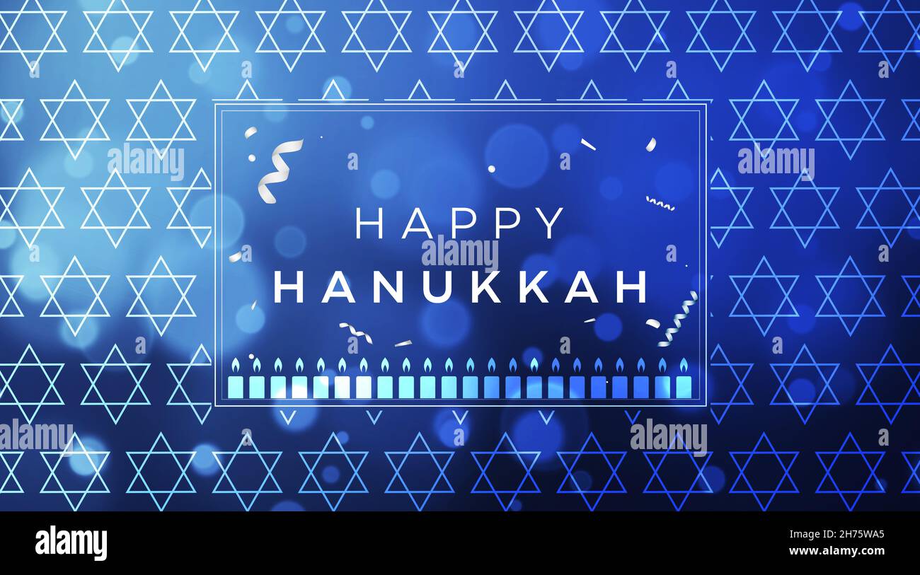 Happy Hanukkah Abstract Background Jew religious holiday celebration ...