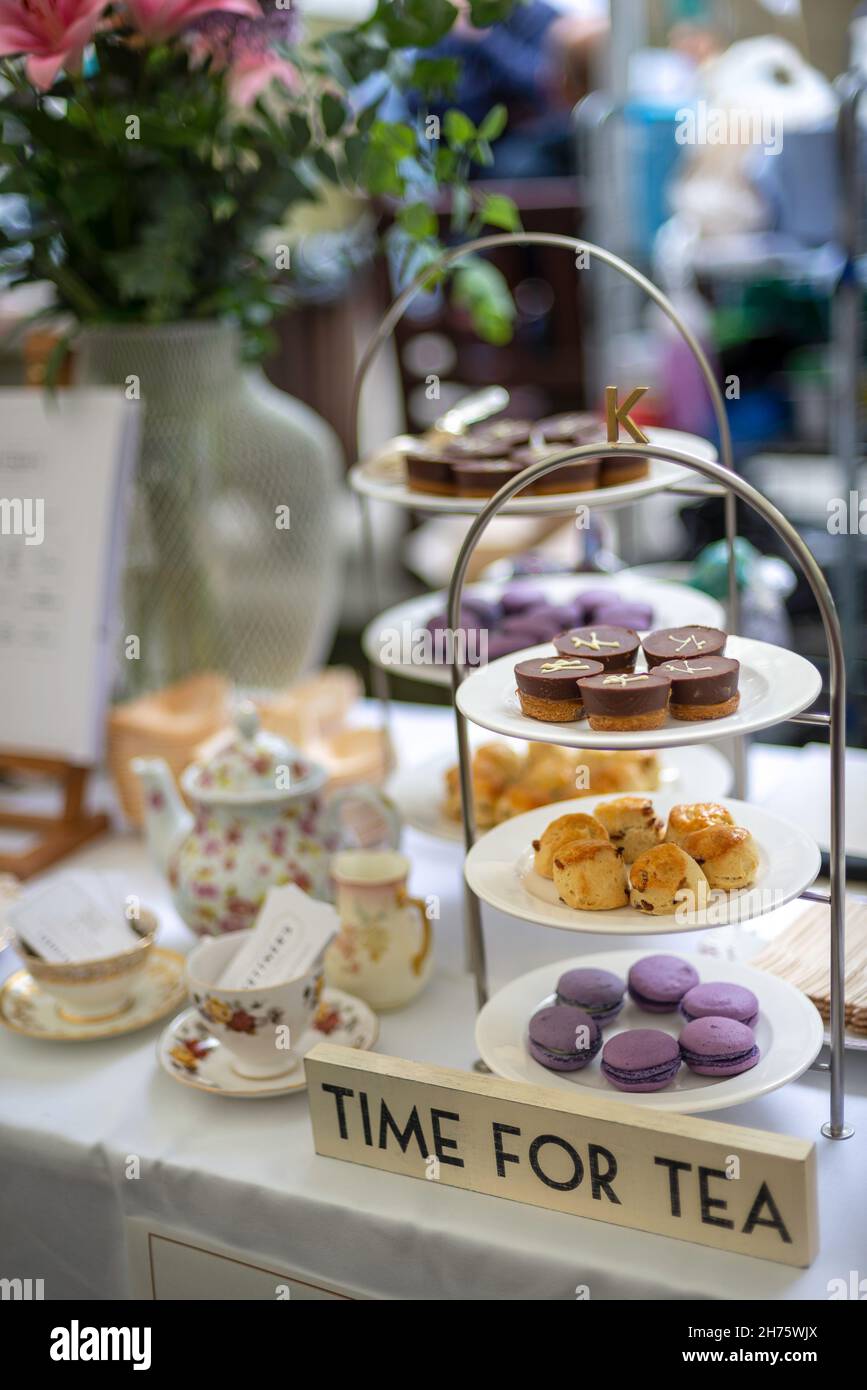 Display of minis cakes and pastries for high tea Stock Photo - Alamy
