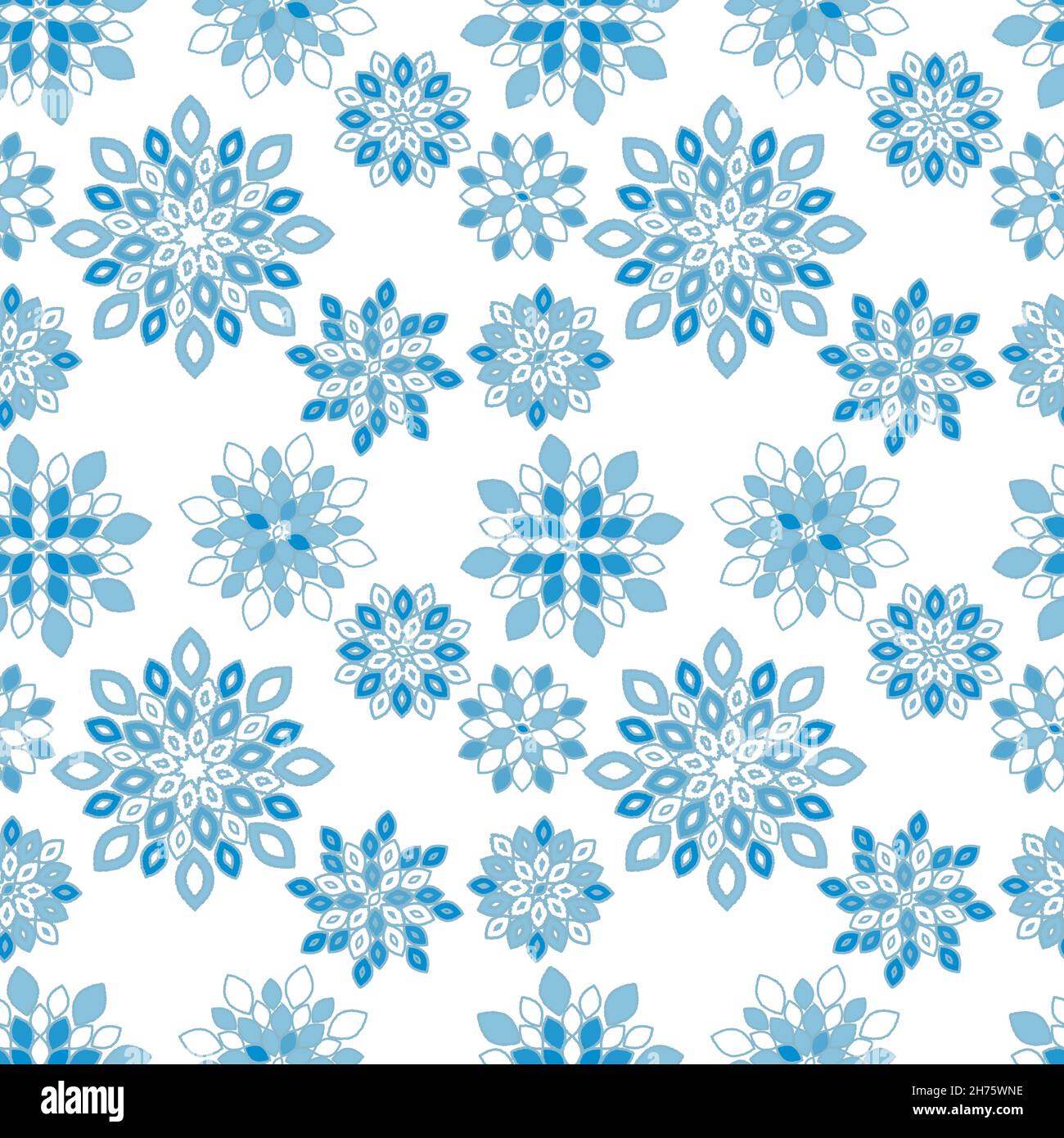 Blue Tile Floral Repeat Pattern Background Stock Vector Image & Art - Alamy