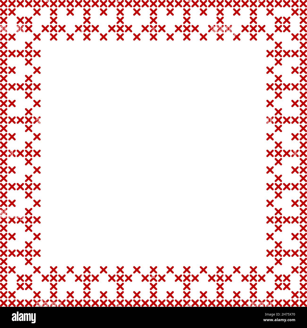 Cross stitch border, square frame pattern, perfect for Christmas banner ...
