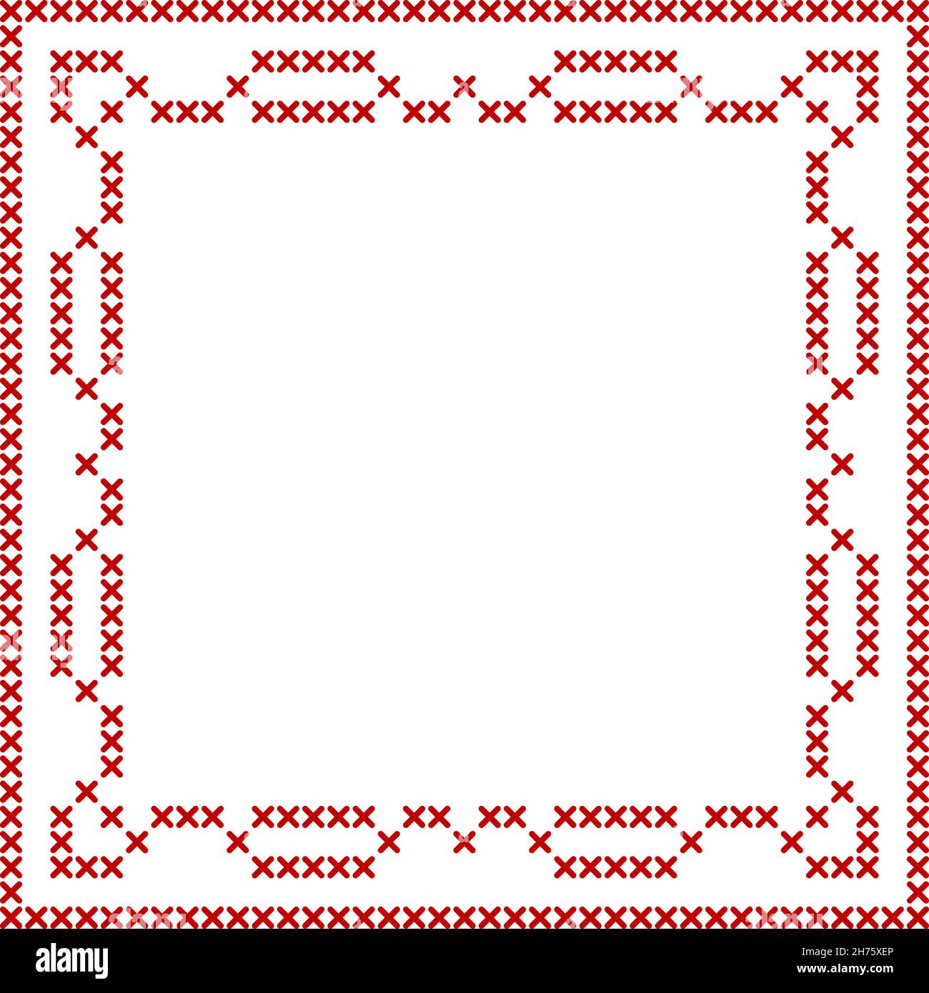 Cross stitch border, square frame pattern, perfect for Christmas banner ...